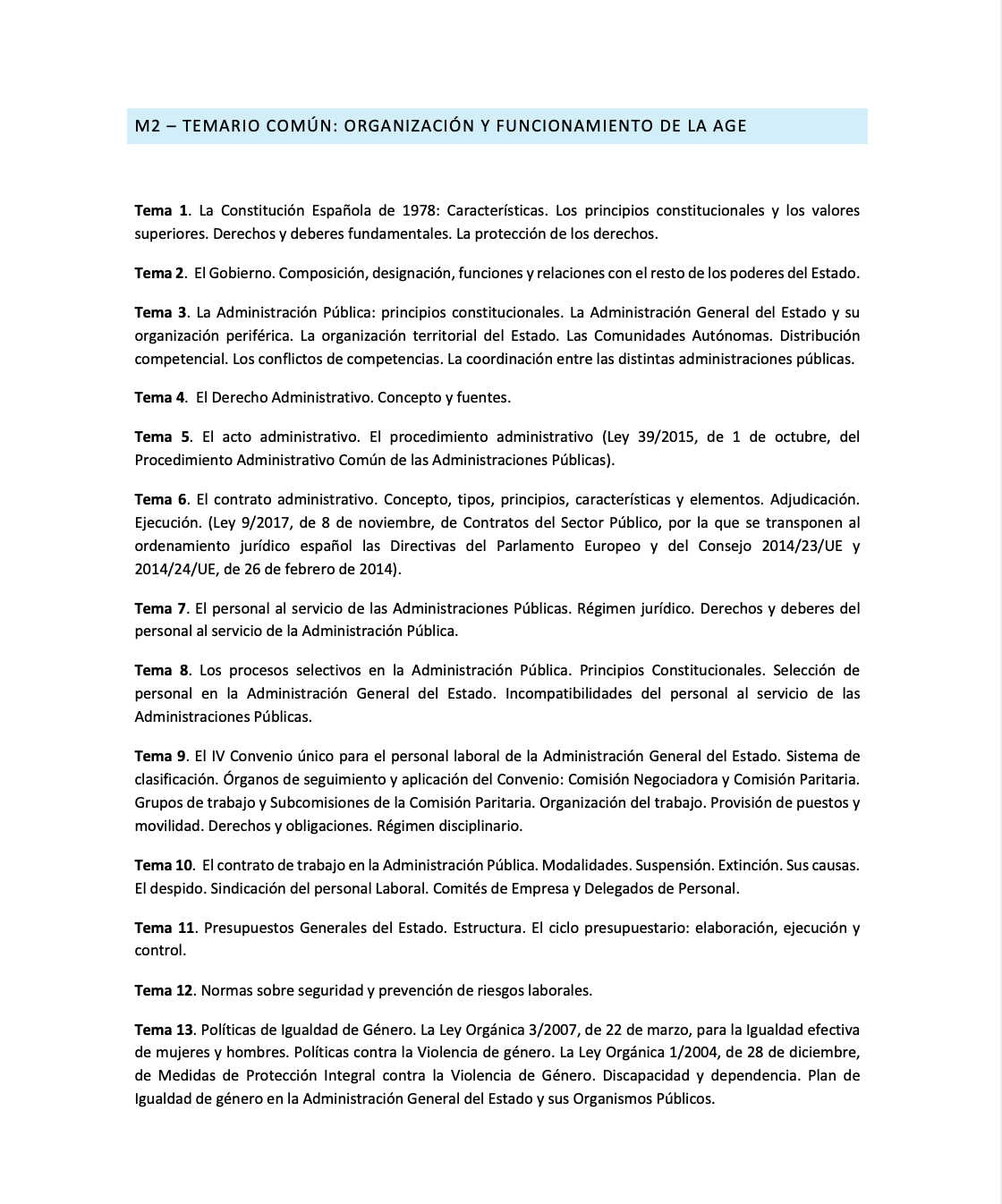MUESTRA - M2 Temario Común "Organización y Funcionamiento de la AGE ...